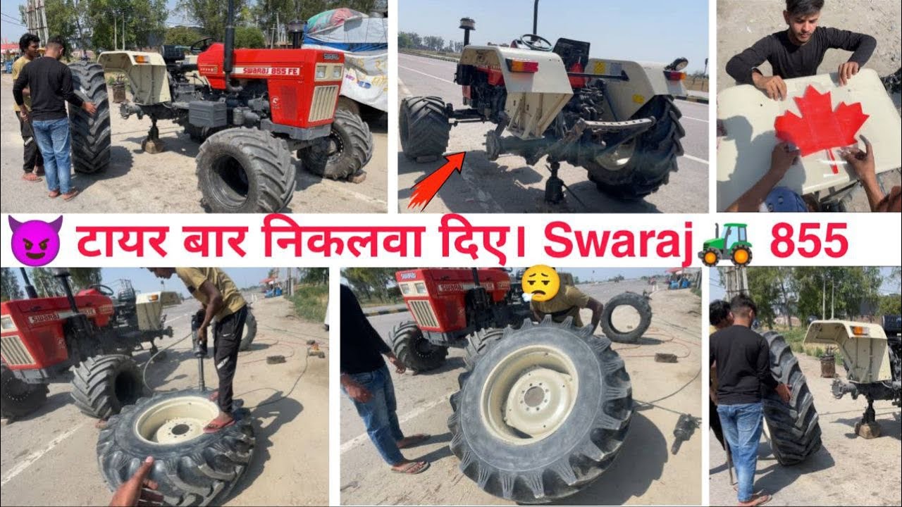 New Look 😍swaraj 855 टायर बहार निकलवा दिए।,New sticker🇨🇦Mudguard - YouTube