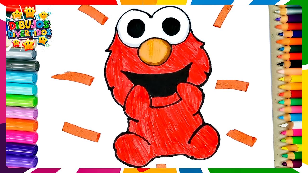 Cómo Dibujar y Colorear A Elmo Bebé De Plaza Sésamo ️🍪 Dibujos Para ...
