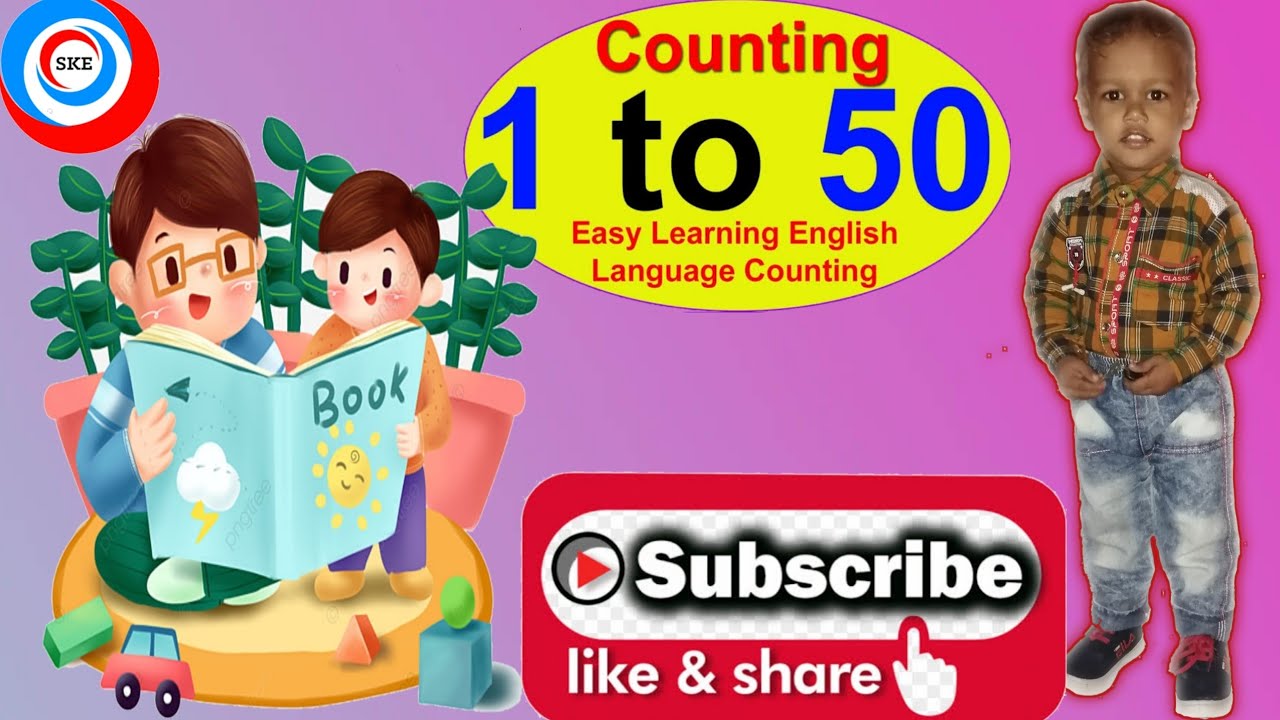 Count Numbers from 1 through 50 in English | Count 1 - 50 Video ...