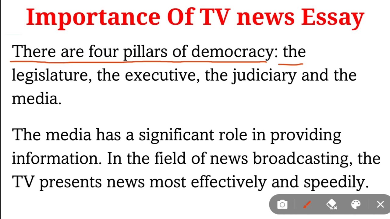 Importance of Tv news Essay in English #essay #importanceoftvnews - YouTube