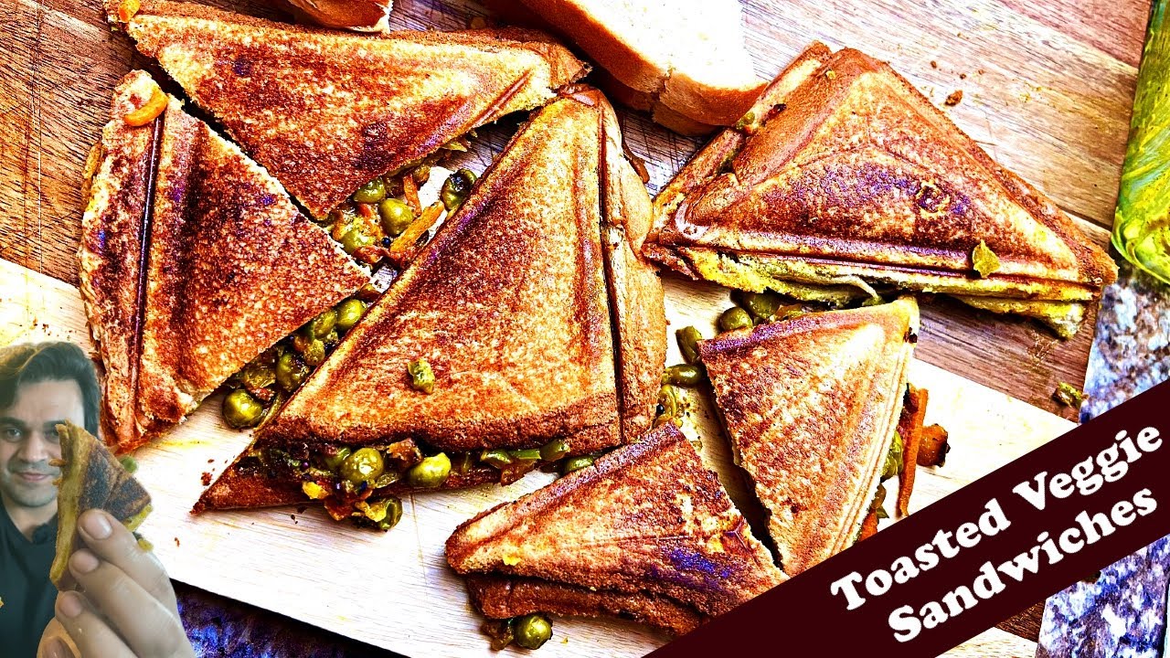 Electric Vegetable Sandwiches toast. Toasted vegetables filled - YouTube