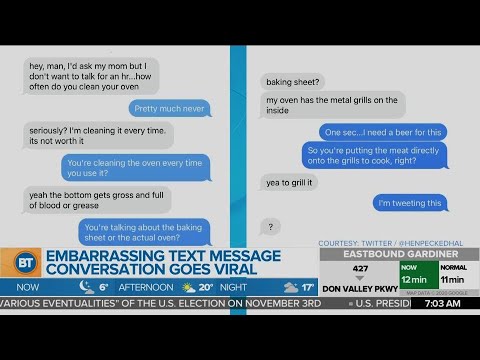 Embarrassing text message conversation goes viral - YouTube