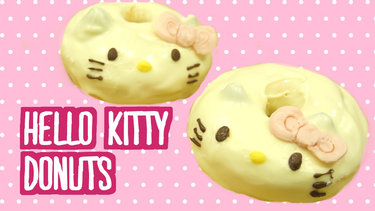 Cute Doughnut - Hello Kitty Donut Tutorial キティちゃんのドーナッツを作ってみた - YouTube