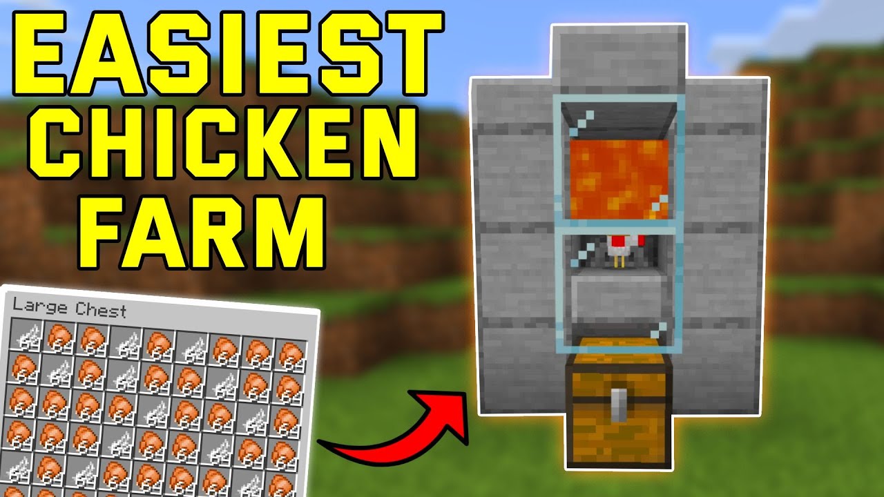 EASIEST Automatic Chicken Farm in Minecraft 1.21+ (Bedrock,Mcpe,Ps4 ...