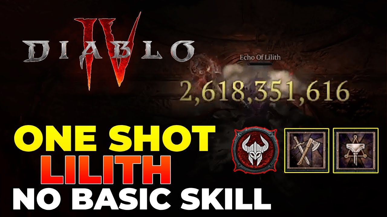1 SHOT LILITH Barbarian Build No BASIC SKILL - Diablo 4 - YouTube