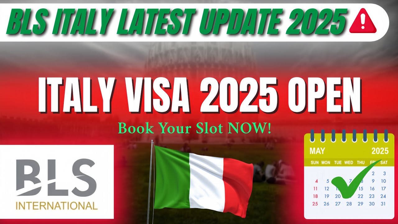BLS Italy New Update 2025 |Italy visa Appointments open |Book ...