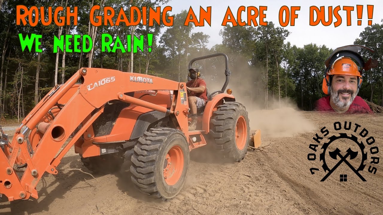 Rough grading a dust bowl - preparing to plant grass - YouTube