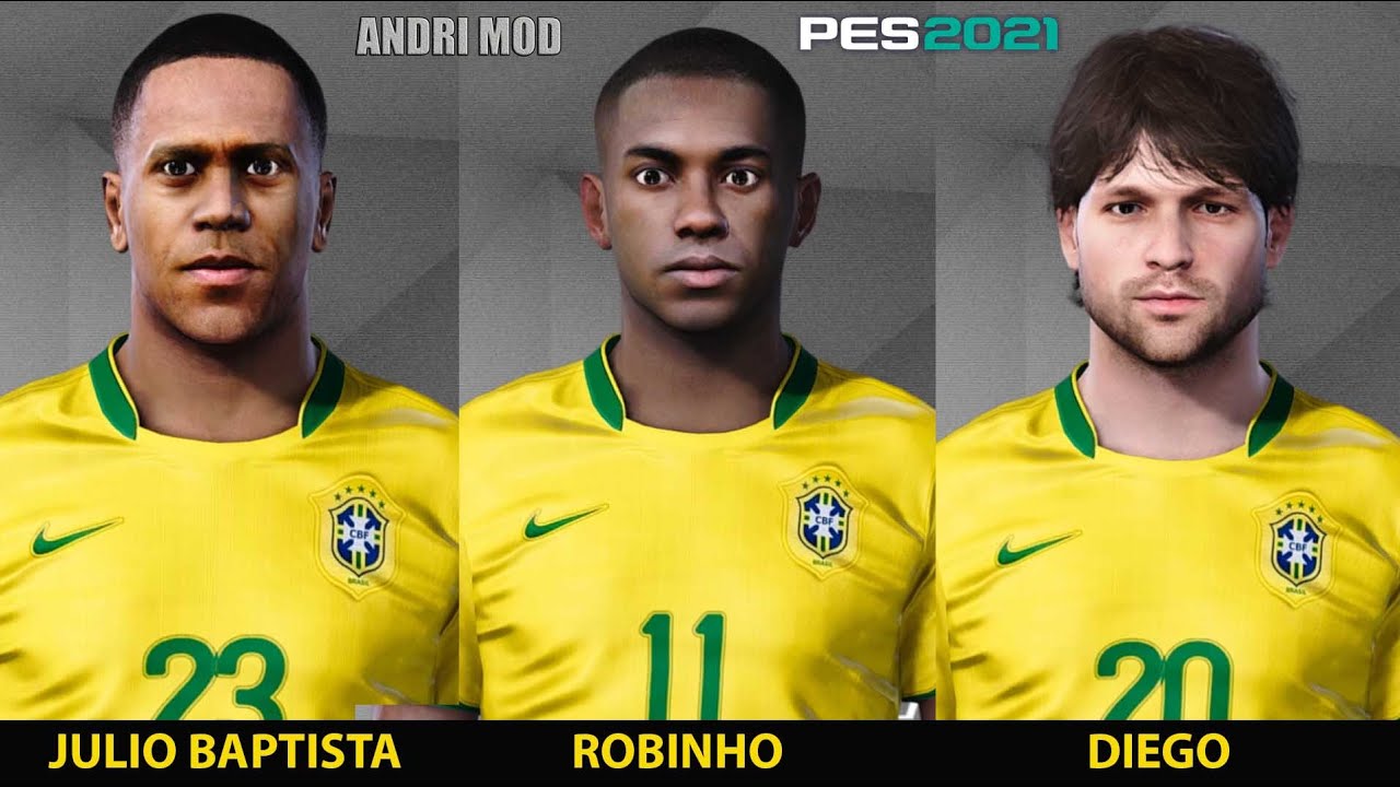 PES 2021 - DOWNLOAD FACE ROBINHO, JULIO BAPTISTA, DIEGO - YouTube