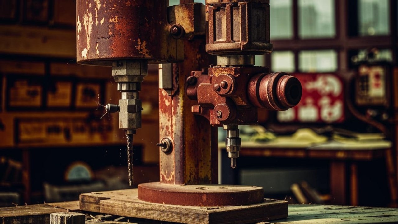 Restoration of a 50 year old Huge Rusty Drill Press. Awesome result ...