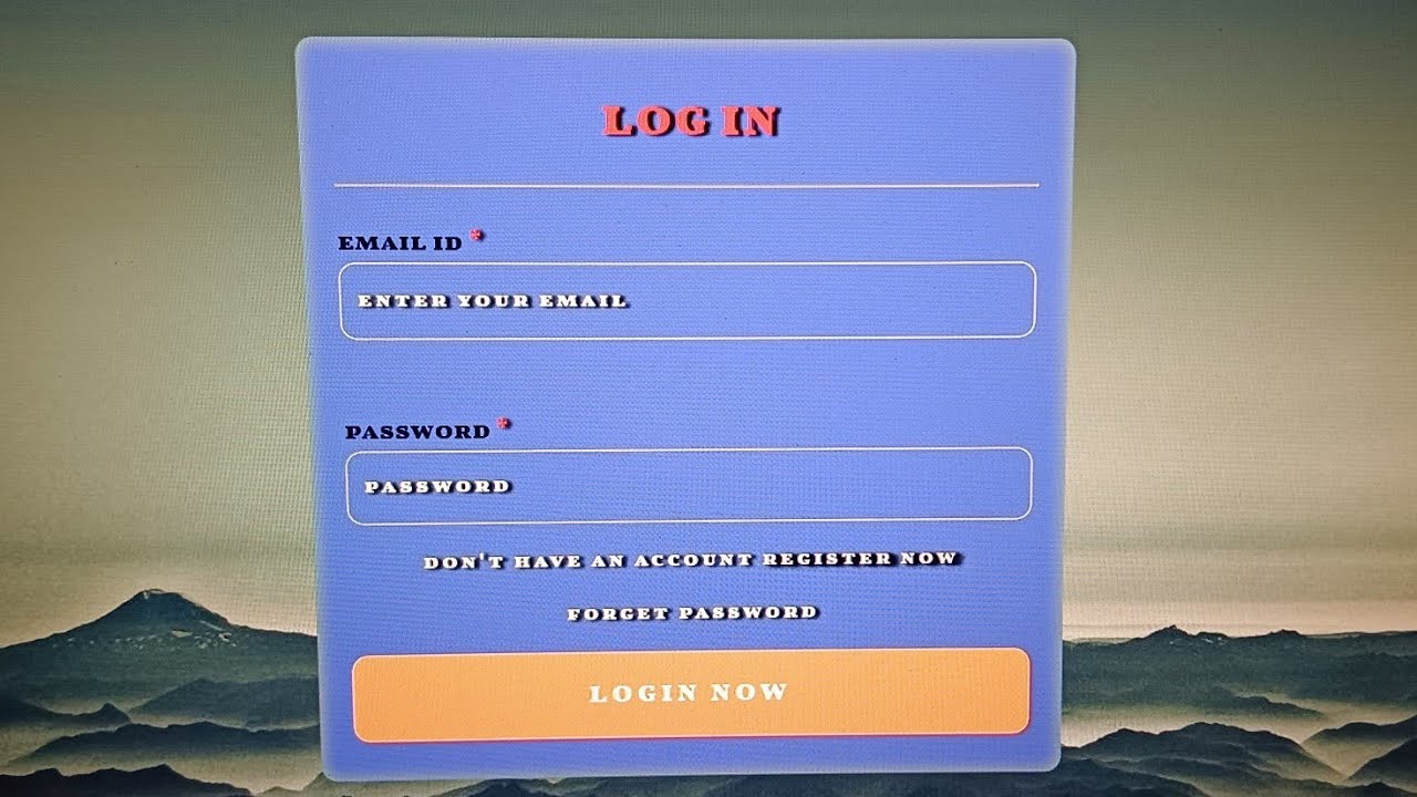 Create Login Form Using Html And Css Only Youtube