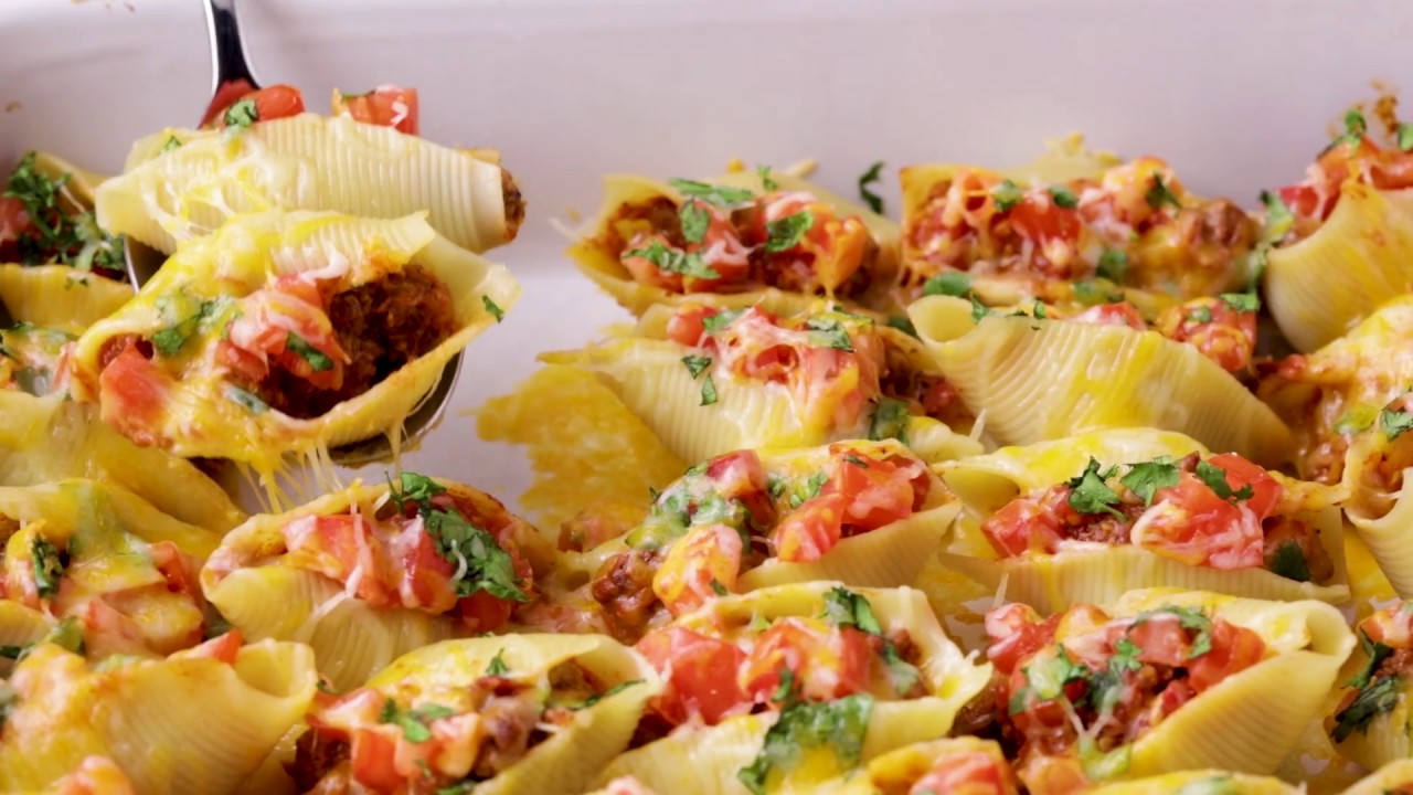 Taco-Stuffed Pasta Shells - YouTube