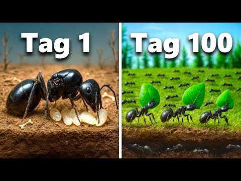 Simulation Einer Ameisenkolonie Für 100 Tage