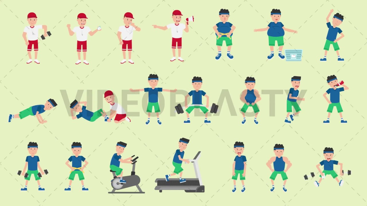 Male Fitness Pack - 21 Character Animations [MOV & GIF] - YouTube