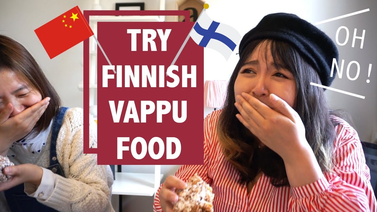 CHINESE TRYING FINNISH VAPPU FOOD (Tippaleipä & Sima)/试吃芬兰劳动节特色食物 - YouTube