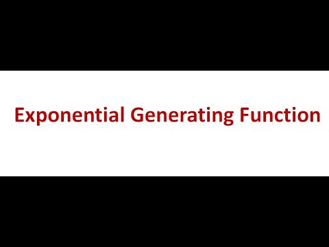 Application of Exponential Generating Function - YouTube
