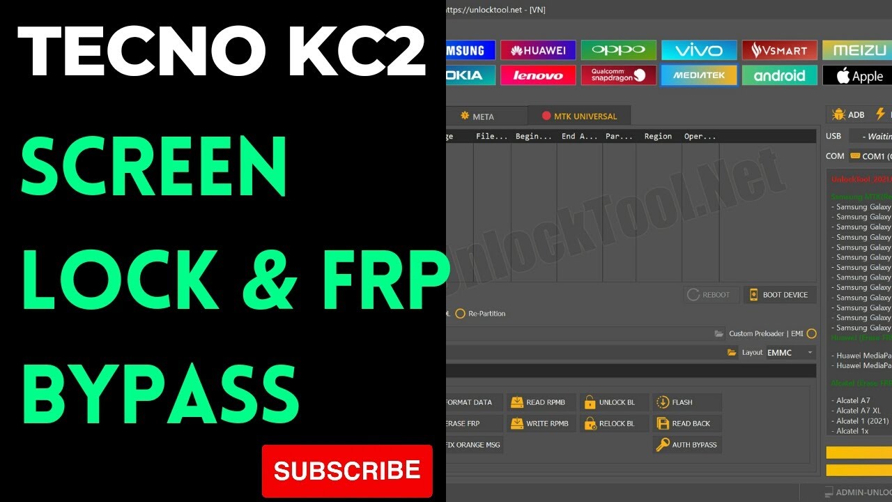 Tecno Spark 4 (Tecno KC2) Screen Lock & Frp Bypass With Unlock Tool ...