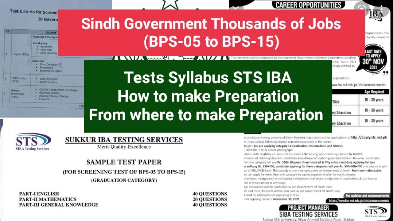 Syllabus of STS-IBA (BPS-05 to BPS-15) Tests| How & From where to make ...