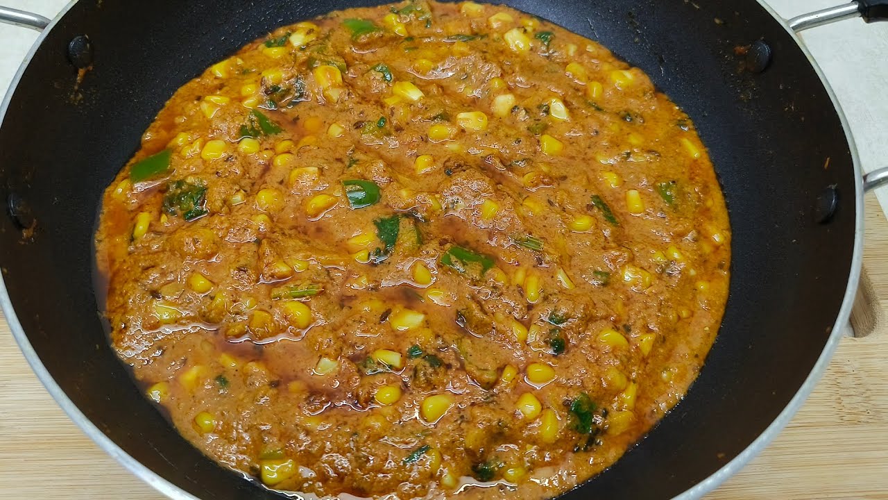 corn capsicum sabji | sweet corn sabji | corn sabzi recipe | corn ...