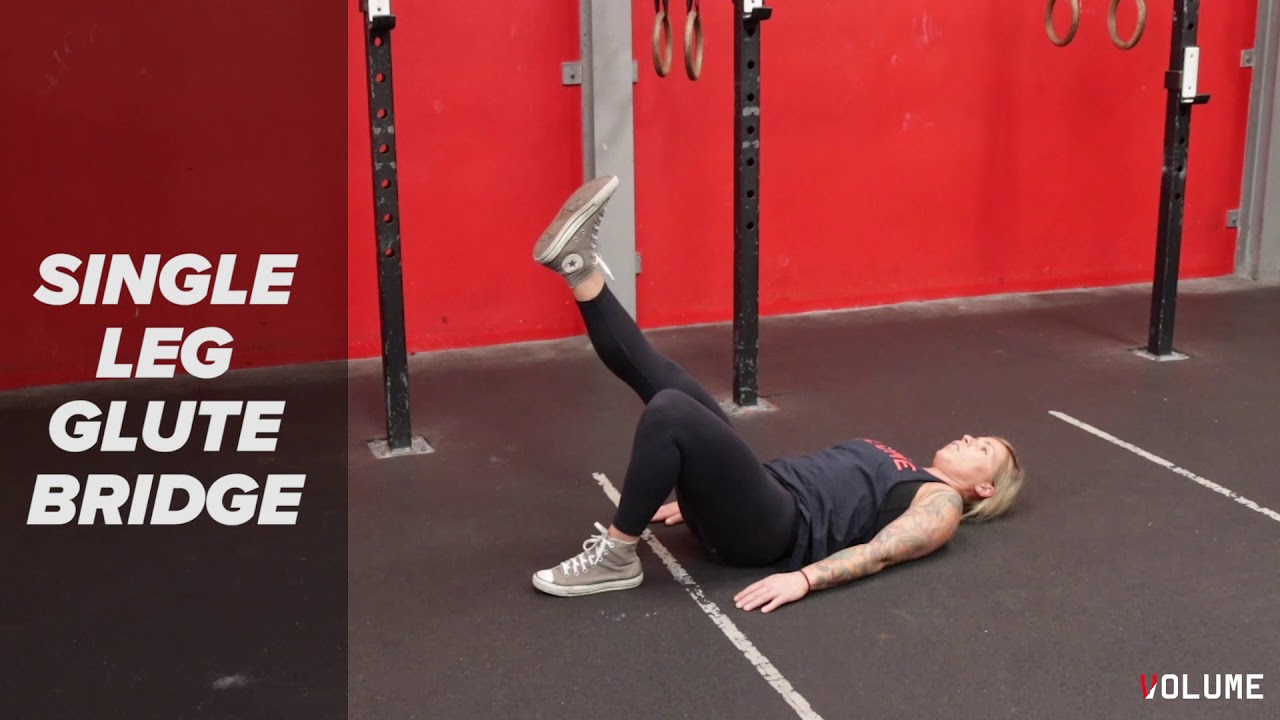 single leg glute bridge - YouTube