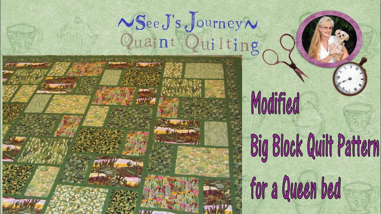 Easy Queen Size Big Block Quilt -No Pattern Needed - YouTube