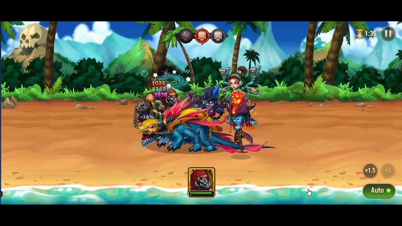 Hero wars- Treasure island Cleaver solo - YouTube