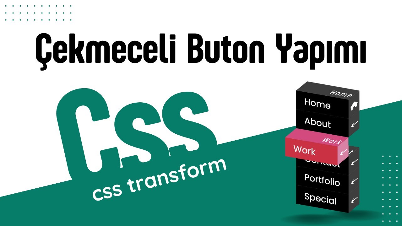 CSS : Çekmeceli Buton Yapımı - Transform Skew - YouTube