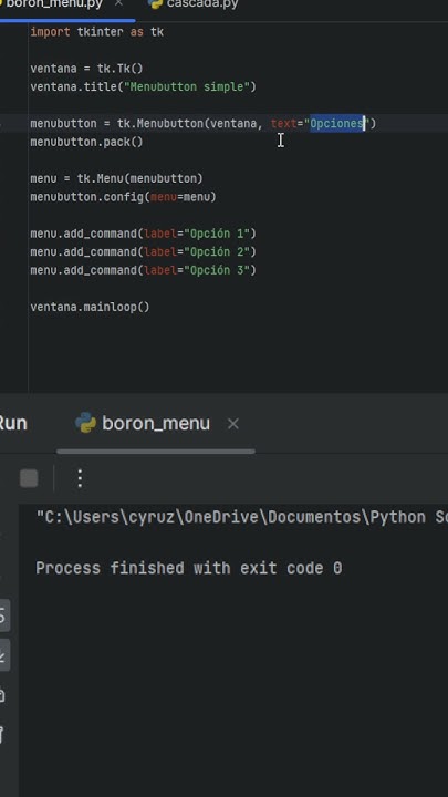 Cómo Crear Un Menubutton En Tkinter En Menos De 60 Segundos Aprende Python Rápidamente Youtube