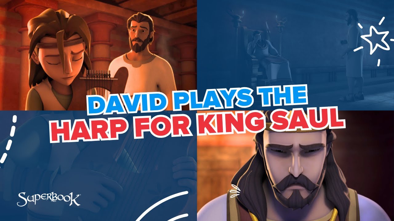 David Plays the Harp for King Saul | Batang Superbook - David and Saul ...