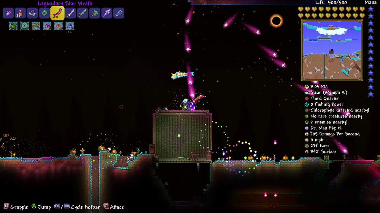 Terraria - Solar Eclipse Event w/ Melee and Magic Weapons! - YouTube