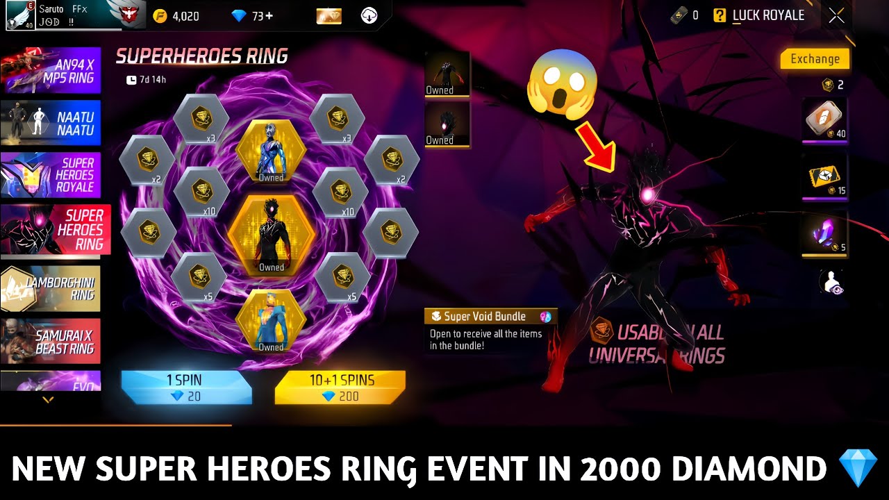 New Super Heroes Ring Event | 100% Luck +2k Diamond 💎 - YouTube