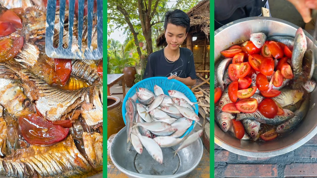 Chef Ny, Cook fish tomatoes braised and eat | Cooking skill - YouTube