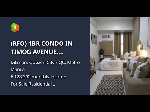 (RFO) 1BR CONDO IN TIMOG AVENUE, QUEZON CITY NEAR TOMAS MORATO & MRT ...
