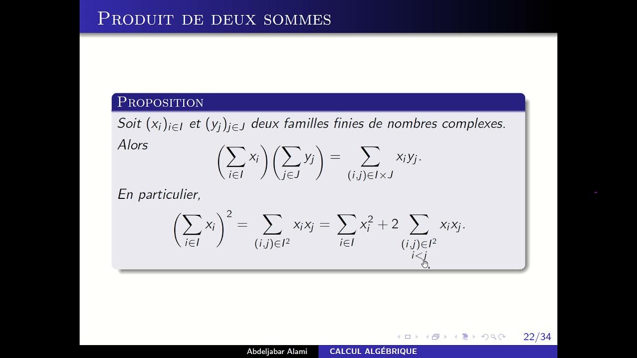 Calcul algébrique Produit de sommes - YouTube