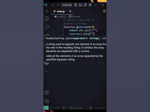 BEST Way to Reverse🔀 a String in JavaScript | Day 1 of Learning JavaScript💻 Problems #shorts #js ...