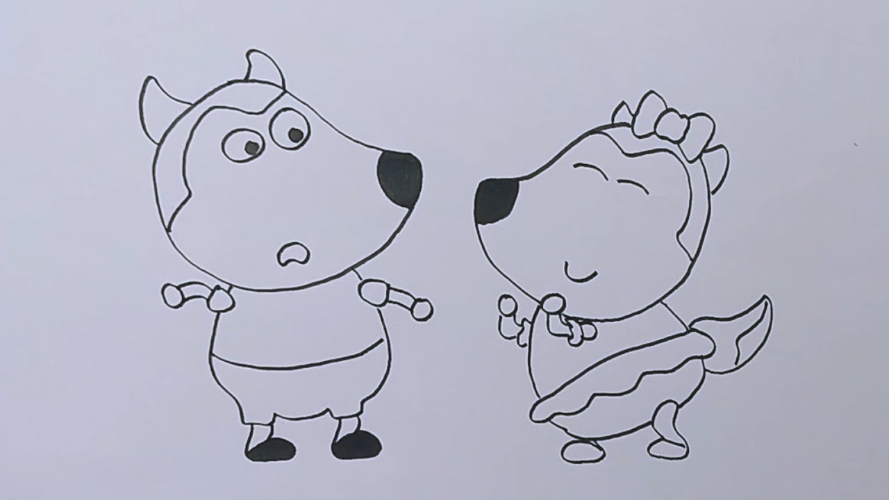 Wolfoo And Lucy Drawing And Coloring Wolfoo's - YouTube