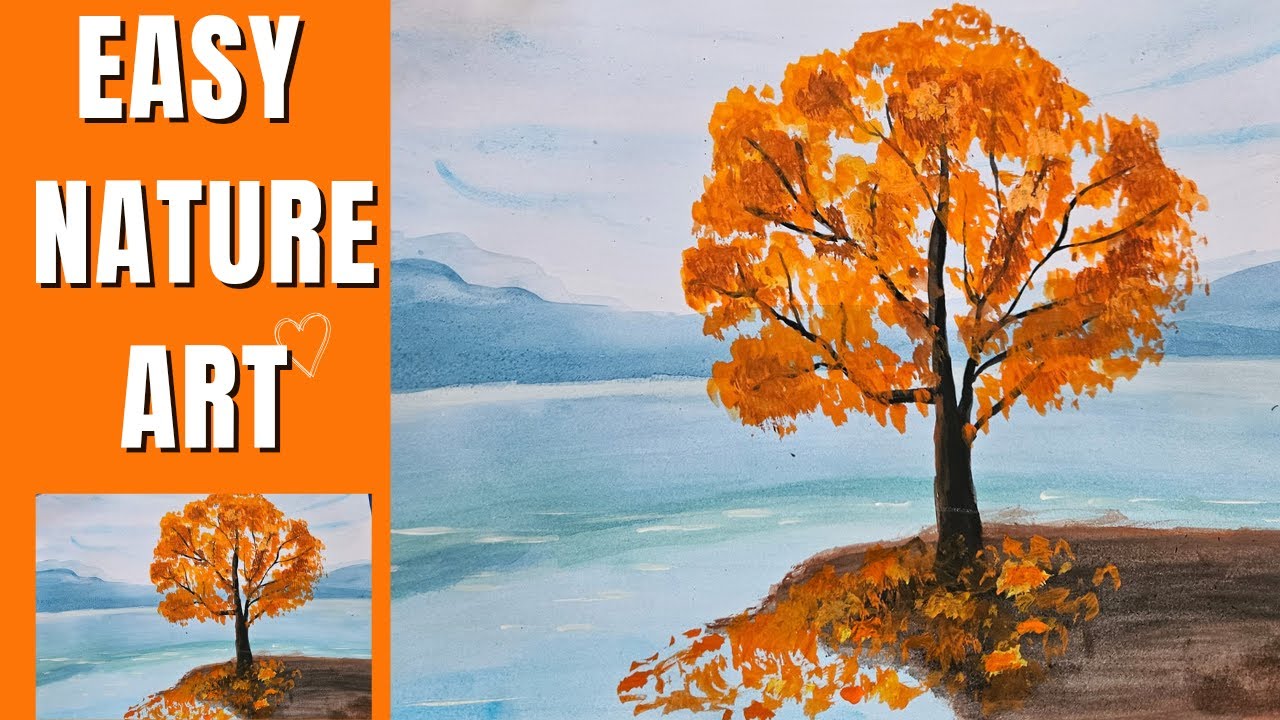 How to Draw Easy and Simple Nature Painting || Easy Nature Art #art # ...