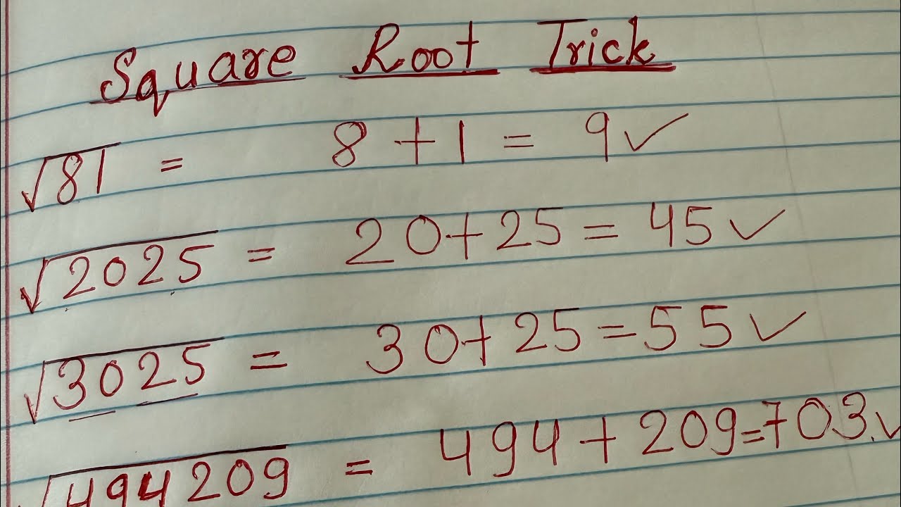 Maths trick | Square Root Trick #ytviral #maths - YouTube