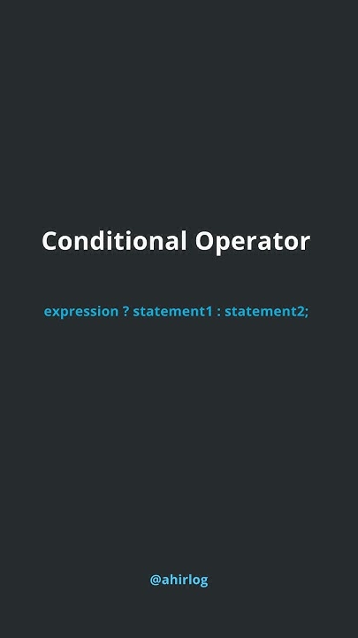 Day 7: Ternary Operator or Conditional Operator in Dart - YouTube