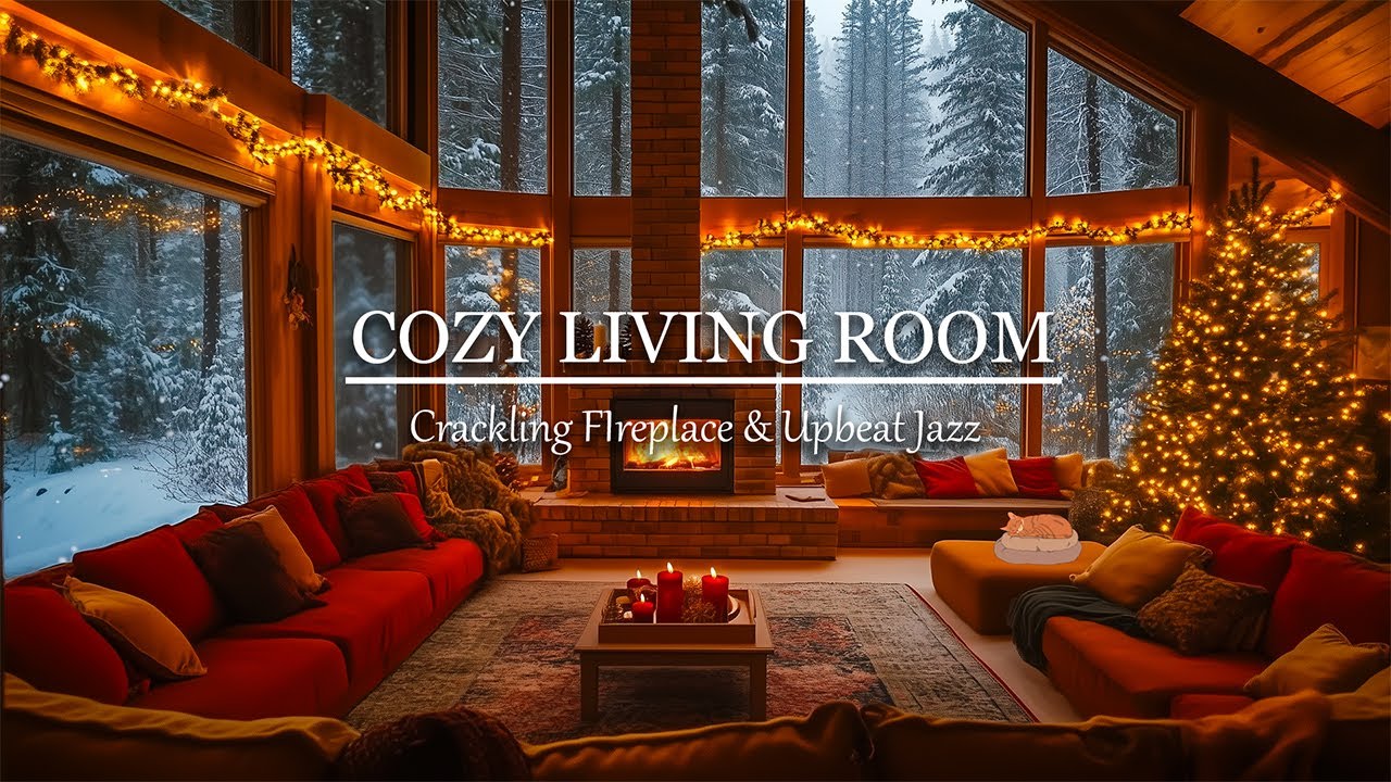 Warm Fireplace Jazz: Cozy Winter Ambience With Snowfall For Ultimate Relaxation 🎶🔥 ️ - YouTube