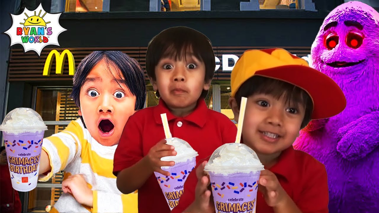 Ryan's World Try Grimace Shake Challenge in Real Life! Tag with Ryan ...