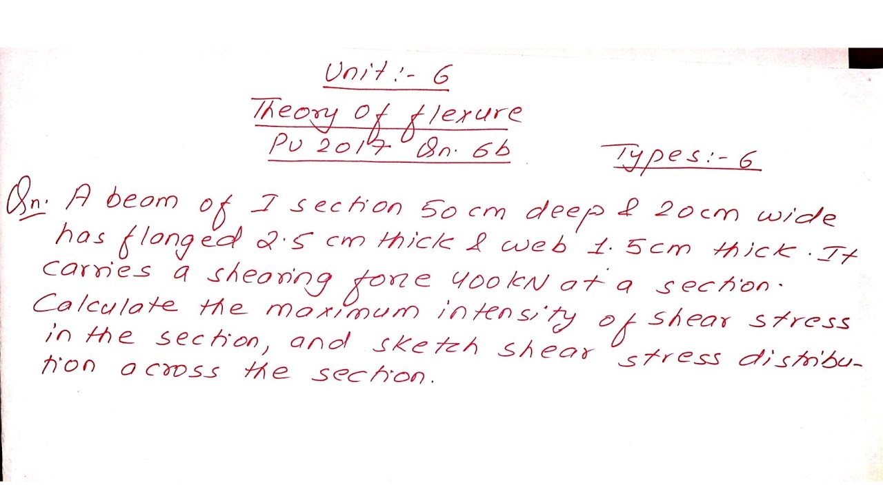 Unit:6 | Theory of flexure | Types:6 | PU 2017 Qn6b | Strength of ...