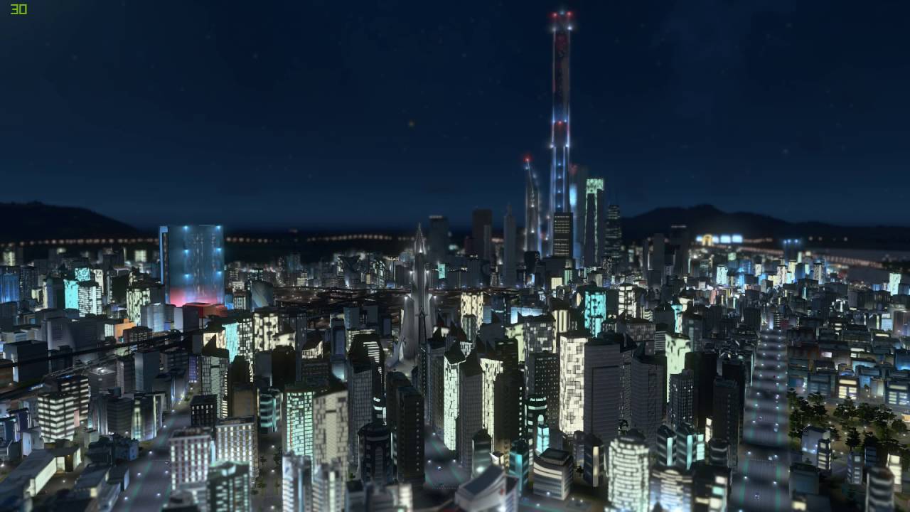 Cities Skylines. first city 시티즈 첫도시 야경 - YouTube