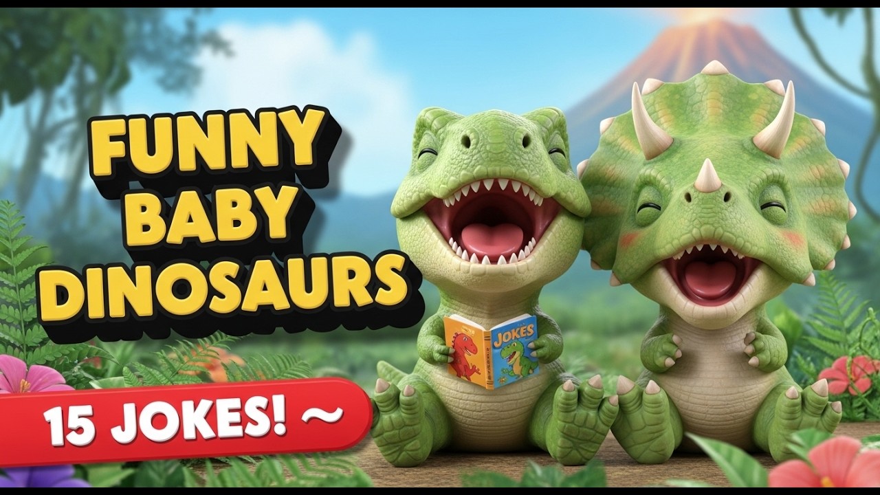 14 FUNNY DINOSAUR JOKES 🦕 | Why the T-Rex Can't Clap! (Cute 3D ...
