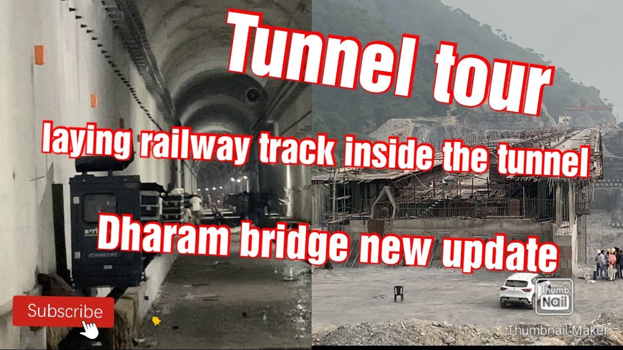 Railway Track laying work inside the dharam tunnel | tunnel tour ...