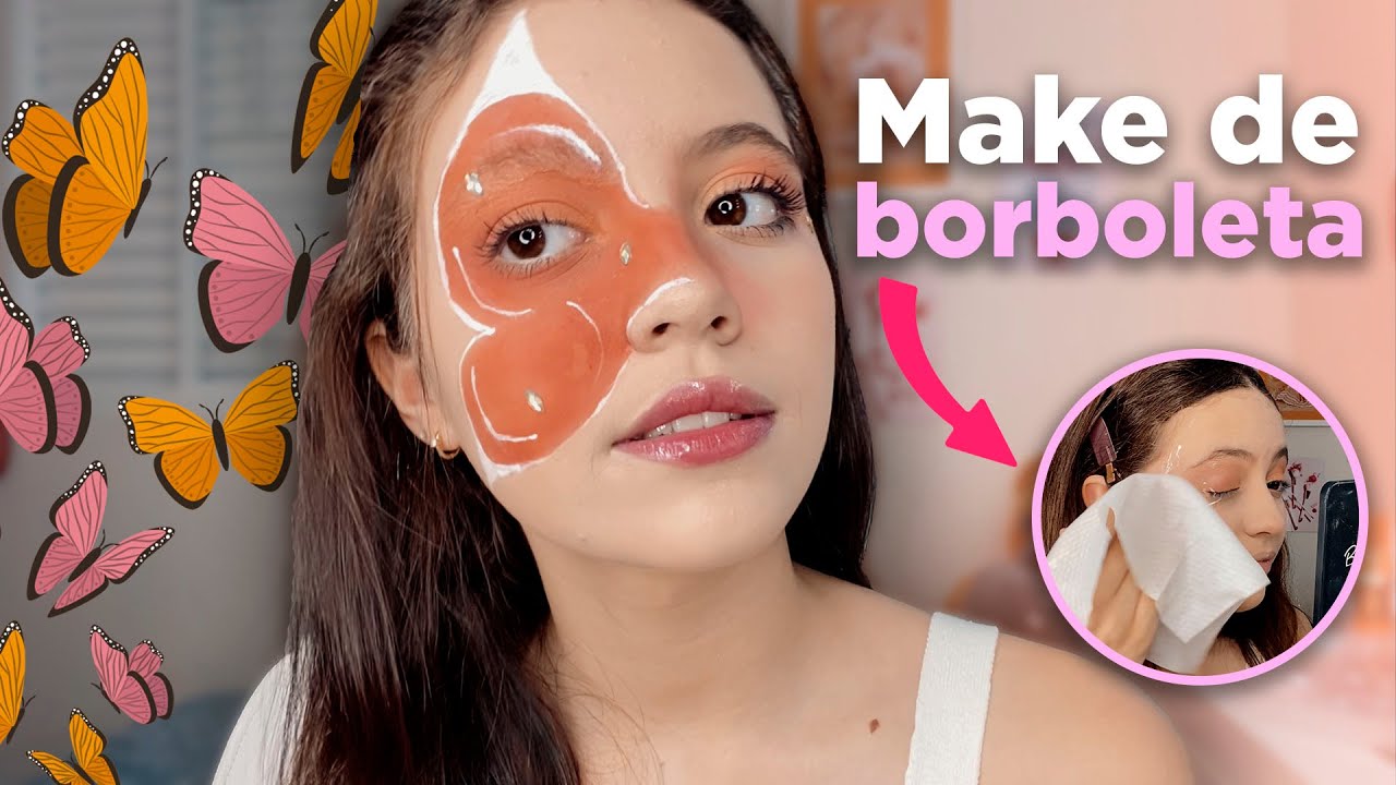 COMO FAZER MAQUIAGEM DE BORBOLETA SUPER FÁCIL - YouTube