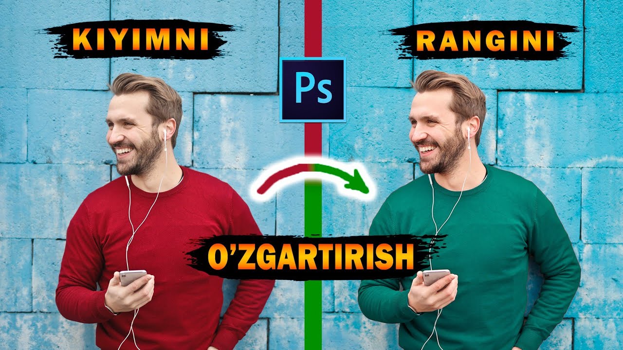 Kiyimlarni rangini o'zgartirish. Photoshop darslari. Grafik dizayn ...