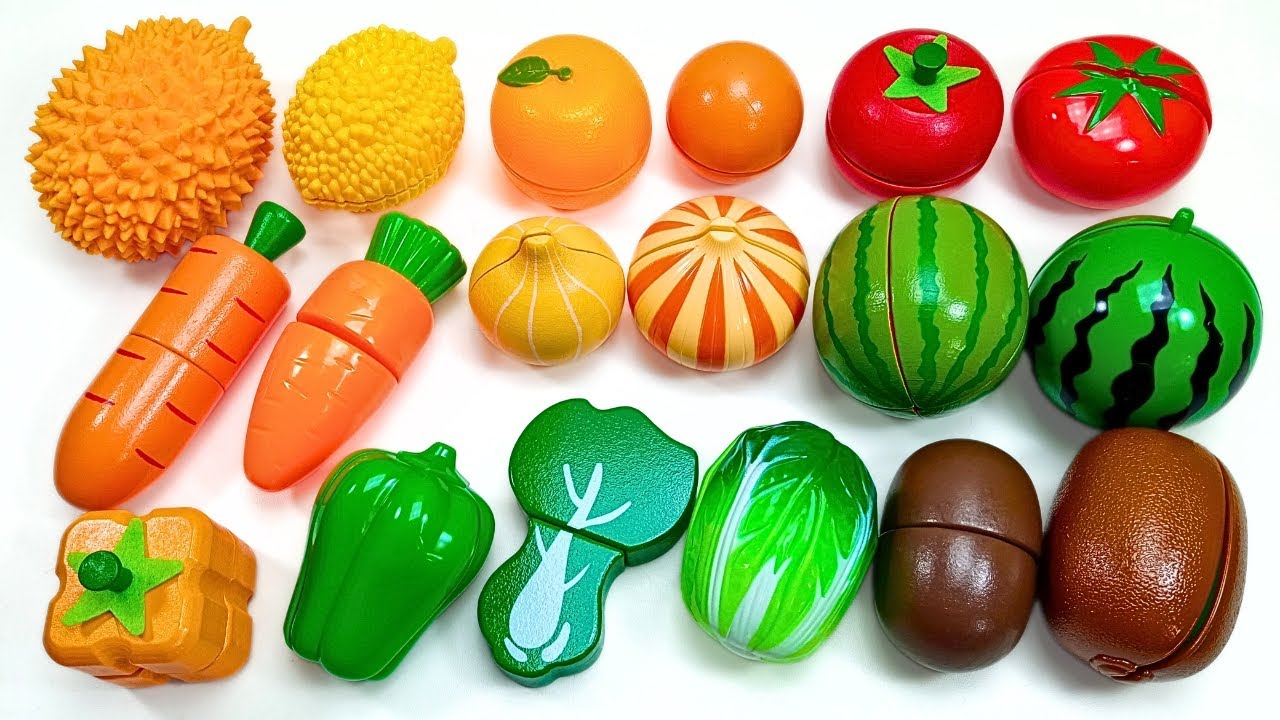 Colorful Fruits and Vegetables | Cutting Kiwi, Carrot | Satisfying Video Wooden & Plastic ASMR ...