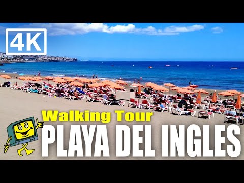 GRAN CANARIA Playa Del Ingles - 4K Walking Tour - YouTube