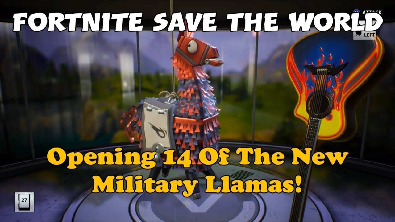 97) Fortnite Save The World - Opening 14 Of The New Military Llamas ...