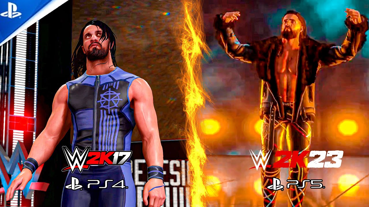 WWE 2K17 vs WWE 2K23 SETH ROLLINS Entrance Comparison! PS5 - YouTube